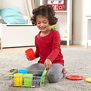 Melissa & Doug Let's Play House Wash and Dry Dish Set (24 pcs)
