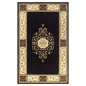 Superior Indoor Area Rug, Plush Carpet Cover, Traditional Oriental Medallion, Perfect for Hallway, Entryay, Living, Dining, Bedroom, Office, Kitchen, Medallion Collection, 6' x 9', Coffee