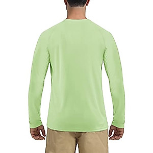 Boladeci Swim Shirts for Men UPF 50+ Sun Protection UV Shirts Long Sleeve Summer Clothing SPF Beach Swimming Tee Tops Rash Guard Light Green 2XL