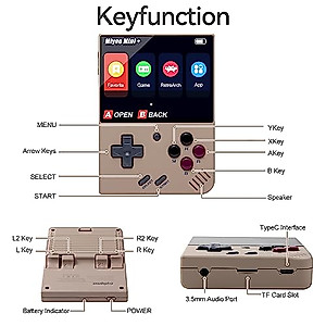 Miyoo Mini Plus Handheld Game Console with Hard Case, 3.5 Inch IPS Screen Retro Video Game Console, Built-in 64G TF Card 10000+ Games & 3000mAh Battery, Support WiFi