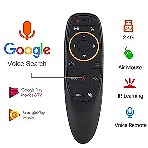 Air Mouse Remote Control, 2.4 GHz Wireless Voice Remote Control with IR Learning, Wireless Connection via USB Receiver Up to 10m for Smart TV PC Android TV Box Laptop Projector Windows Android Mac OS