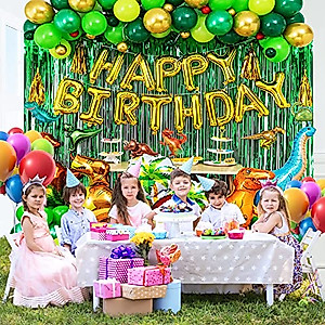 Dinosaur Party Decorations 135 Pcs Dinosaur Birthday Party Supplies with Dinosaurs Balloons, Happy Birthday Balloons, Curtains, Dinosaur Theme Party for Kids Girls Boys Baby Shower Celebration