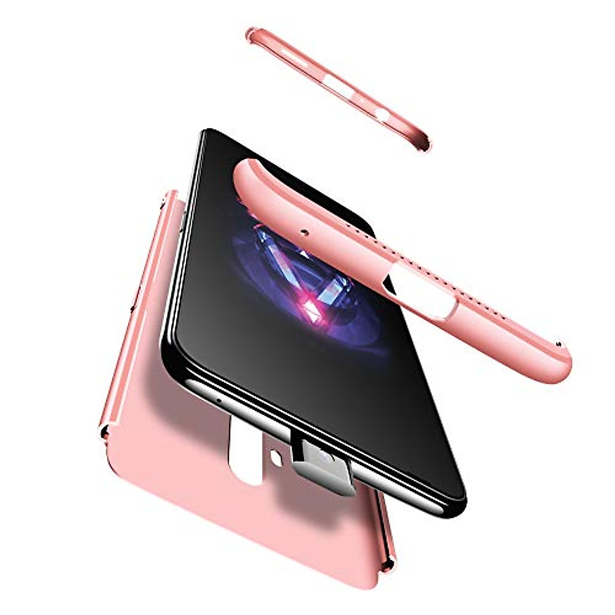 ZSCHAO Case for Oppo Reno2 Z - 360 Degree Ultra Slim Anti-Shock with Tempered Glass - Matte, Pink Gold, Shock-Absorbent, Anti-Slip