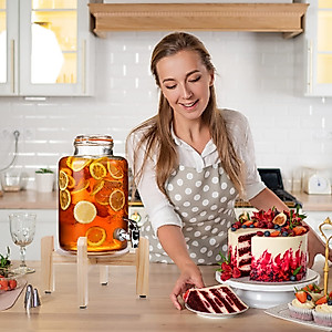 Drink Dispenser Stand, Beverage Dispenser Stand Fits 5-10 Inches Diameter of Glass Jar Water Jug and Containers Drink Stand Water Jug Stand Water Bottle Stand Beverage Dispenser Holder(2 Pieces)