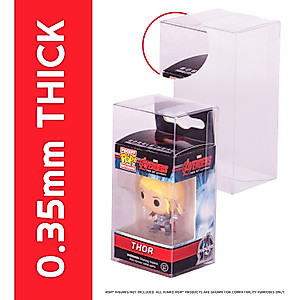 EVORETRO Funko Pop Protector for Funko Pocket Pop Keychain Standard Box Size - 10 Pack - 0.35 mm Clear Thick PET Plastic Display Protective Case Box. Protect and Organize Your Funko Pop Collection.