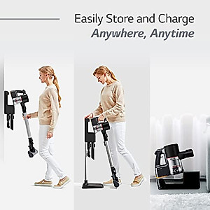 LG CordZero A913 - Cordless Stick Vacuum Cleaner, 60 Minute Runtime w/ Rechargeable Battery, Lightweight, Powerful Cleaning for Carpet, Hardwood, Pet Hair, Portable Charging Stand