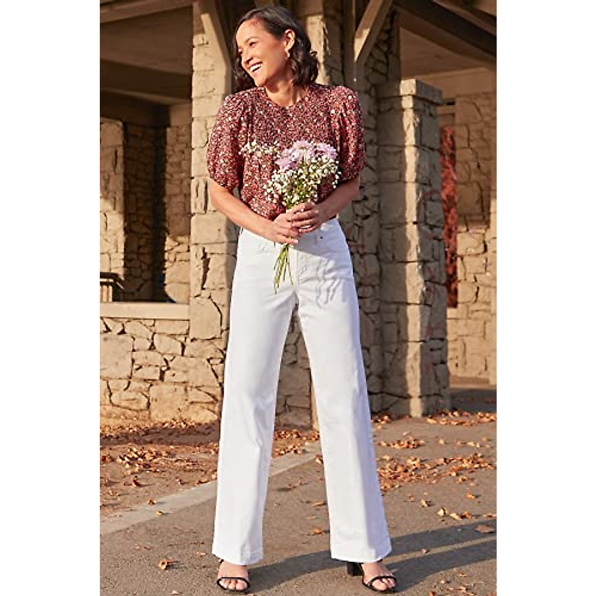 Royalty For Me Women's Wide Leg Sustainable Jean, White, 8