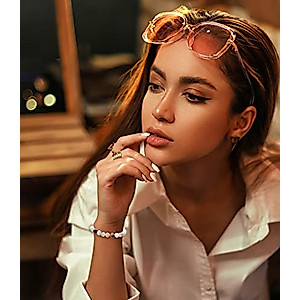 BOMAIL 12Pcs Natural Semi-Precious Gemstones Bracelets -8mm Round Beaded Bracelets for Men Women Reiki Healing Crystals Beads Stretch Bracelet