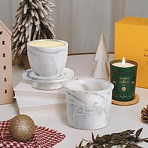 MSJGA Butter Crock for Counter with Water, French Butter Keeper for Spreadable Butter Marble Ceramic Butter Dish with Lid for Countertop, Butter Container Holder