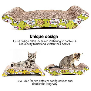 PrimePets Cat Scratching Board, 2 Pack Cat Scratcher Cardboard, Cat Scratch Pad for Indoor Cats, Cat Scratcher Couch Lounge Sofa Bed, Reversible Corrugated, Catnip Included