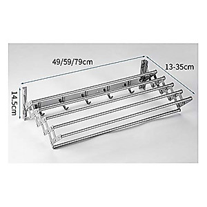 ZCXBHD Drying Rack for Bathroom Clothes Airer 304 Stainless Steel Wall-Mounted Collapsible Polished Perforated Installation 50-80cm (Size : 60cm)