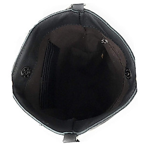 Concealed Carry Leather Western Floral Tool Cowhide Womens Fringe Clutch Crossbody in 2 colors (Brown)