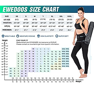 Ewedoos Women's Yoga Pants with Pockets - Leggings with Pockets, High Waist Tummy Control Non See-Through Workout Pants (EW320 Black, X-Large)