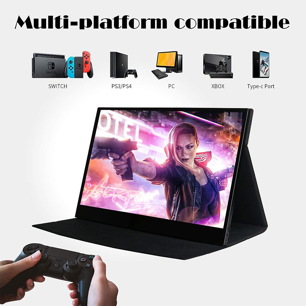 WIMAXIT 15.6inch Portable Touch Screen Monitor USB C HDMI Lapotp Monitor Compatible for Android Phone with Buit-in Soeakers for Gaming,Home Office