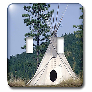 3dRose lsp_94313_2 " Sd, Lakota Indian Teepee, Native American-US42 CMI0278-Cindy Miller Hopkins Double Toggle Switch, Multicolor