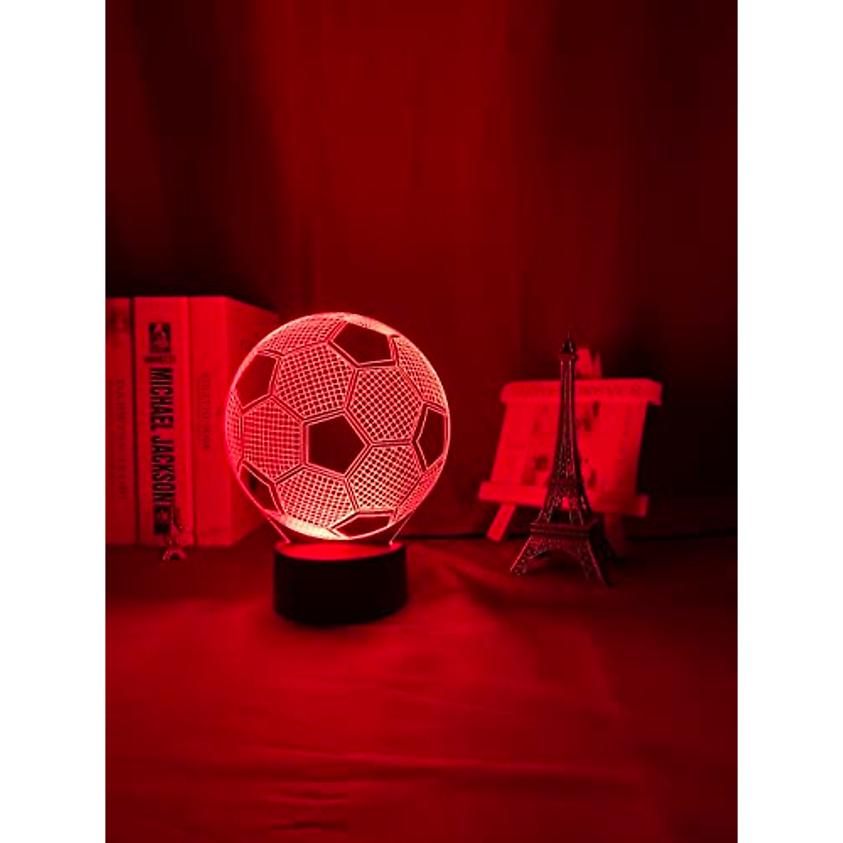 Windgro 3D Illusion Football Night Light for Kids Soccer Football Desk Lamp Football Gifts, Football Night Lights for Boys Room 16 Color Changes and Remote Control, Birthday, Christmas Gift