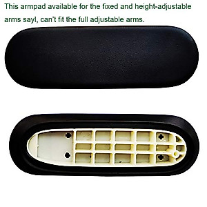 Arm Pads Caps Replacement for Herman Miller Fixed and Height Adjustable Armrest Sayl Office Chair, Black Vinyl (1-Pair)