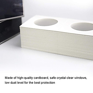 FRIMOONY 300 Cardboard Coin Holders in 6 Assorted Sizes, with 6 Sheets Coin Pocket Pages, for Coin Collection