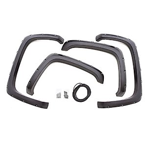 Lund RX109S Elite Series Black Rivet Style Standard Front and Rear Fender Flare - 4 Piece, Complete Set