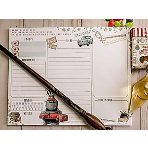 Conquest Journals Harry Potter Daily Planning Notepad, Tear Off Sheets, 50 Pages, 8" x 10" - Priorities, Schedule, To Do's, Notes, Meal Planner and Daily Habit Tracker