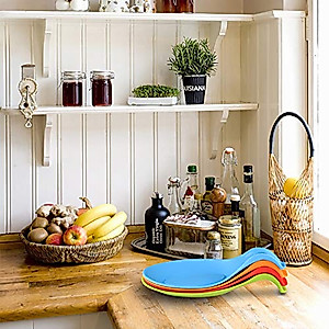 iNeibo Silicone Spoon Rest, Pack of 4-BPA Free Flexible Silicone Kitchen Utensil Rest Ladle Spoon Holder for Stove Top – for Cooking Spatula, Ladle, Brush, Risotto