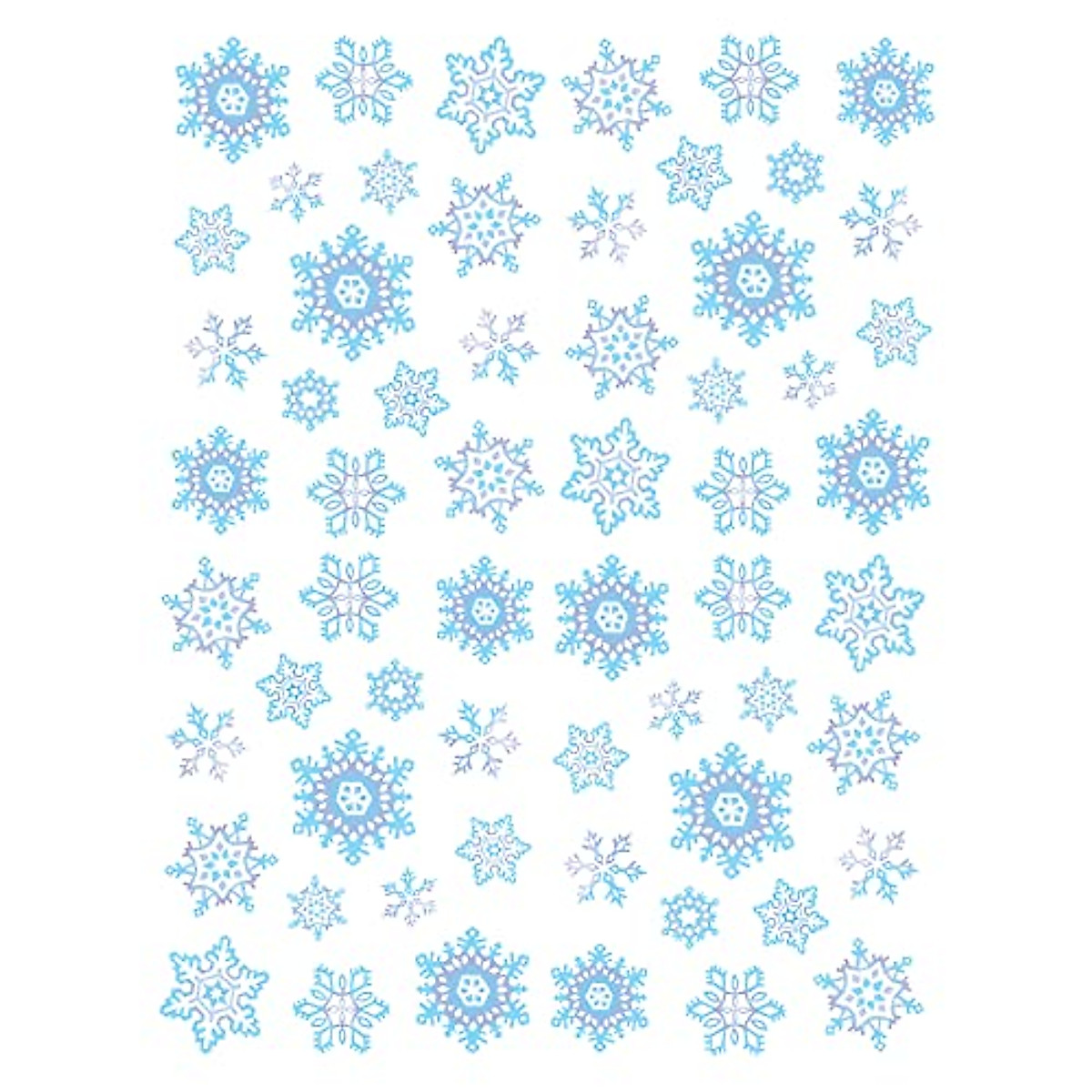 Beistle 24020 Snowflake Stickers, 4.75" x 7.5", Blue/Grey/White