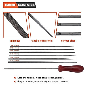 Hipa 12 Pack Chainsaw File, Chainsaw Sharpener Kit, 5/32", 3/16", 7/32", 1/8", 11/64", 13/64" Round Chainsaw File, 6 Inch Flat File,Depth Gauge,Quick Check Gauge