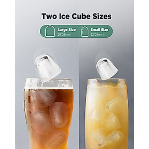 Silonn Ice Makers Countertop, 9 Cubes Ready in 6 Mins, 26lbs in 24Hrs, Self-Cleaning Ice Machine with Ice Scoop and Basket, 2 Sizes of Bullet Ice