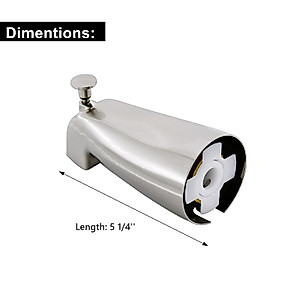 Slip Fit Tub Spout with Pull-Up Diverter for 1/2 inch Copper Tube, Brushed Nickel