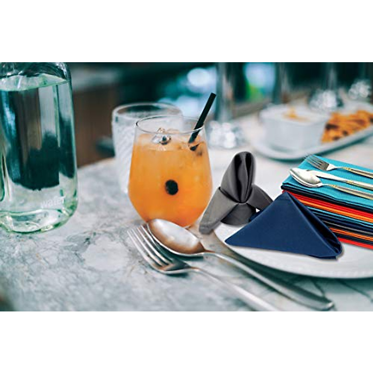 Ruvanti Cloth Napkins Set of 12, 18x18 Inches Napkins Cloth Washable, Soft, Durable, Absorbent, Cotton Blend. Table Dinner Napkins Cloth for Hotel, Lunch, Restaurant, Weddings, Parties - Multi Color