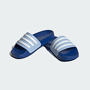 adidas Adilette Shower Slide Sandal, Blue Dawn/White/Team Royal Blue, 2 US Unisex Little Kid