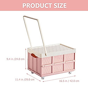 Cabilock Lidded Storage Bin Collapsible Storage Box Stackable Clothes Storage Box With Wheel