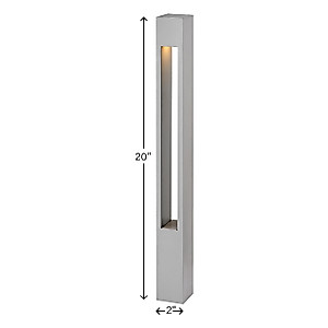 Hinkley Landscape Lighting Atlantis Bollard Landscape Path Light – Contemporary Landscape Lighting Illuminates Walkways for Increased Safety and Security, Square Mini, Titanium Finish