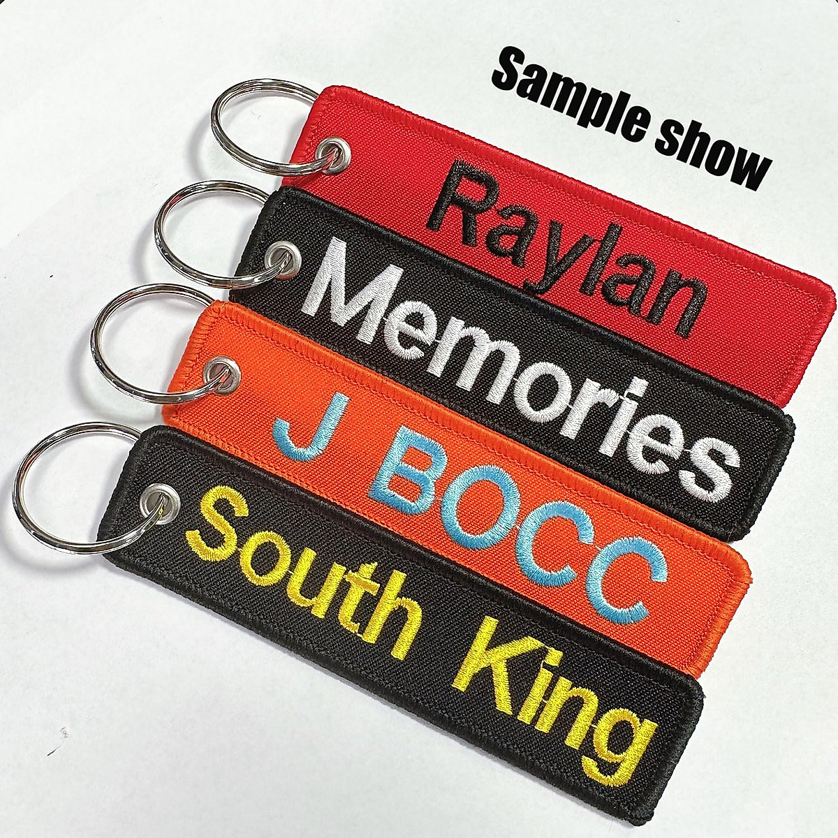 ssass Personalized Keychain, Custom Embroidery Double Sided Text Keyring, Unique Gift Keychain for Men/Women Motorcycle Scooter Car