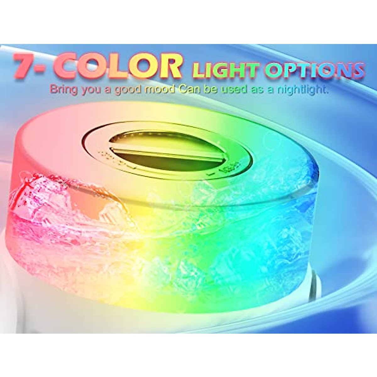 Portable AC Air Conditioner Fan, Evaporative Mini Air Conditioner with 3 Speeds 7 Colors, 600ML Large Water Tank Air Cooler, Misting Humidifier Small Desk Cooler Fan for Room, Home, Car and Office