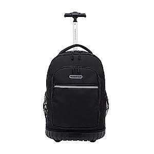 Travelers Club Rolling Backpack, Black, 18-Inch