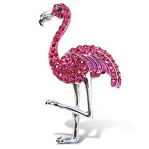 CoTa Global Sparkling Pink Flamingo Refrigerator Magnet - Elegant Pink Rhinestone Crystals, Cute Flamingo Magnet for Kitchen Fridge, Locker, Cute Home Flamingo Decor, Flamingo Kitchen Gifts - 2.5 Inch