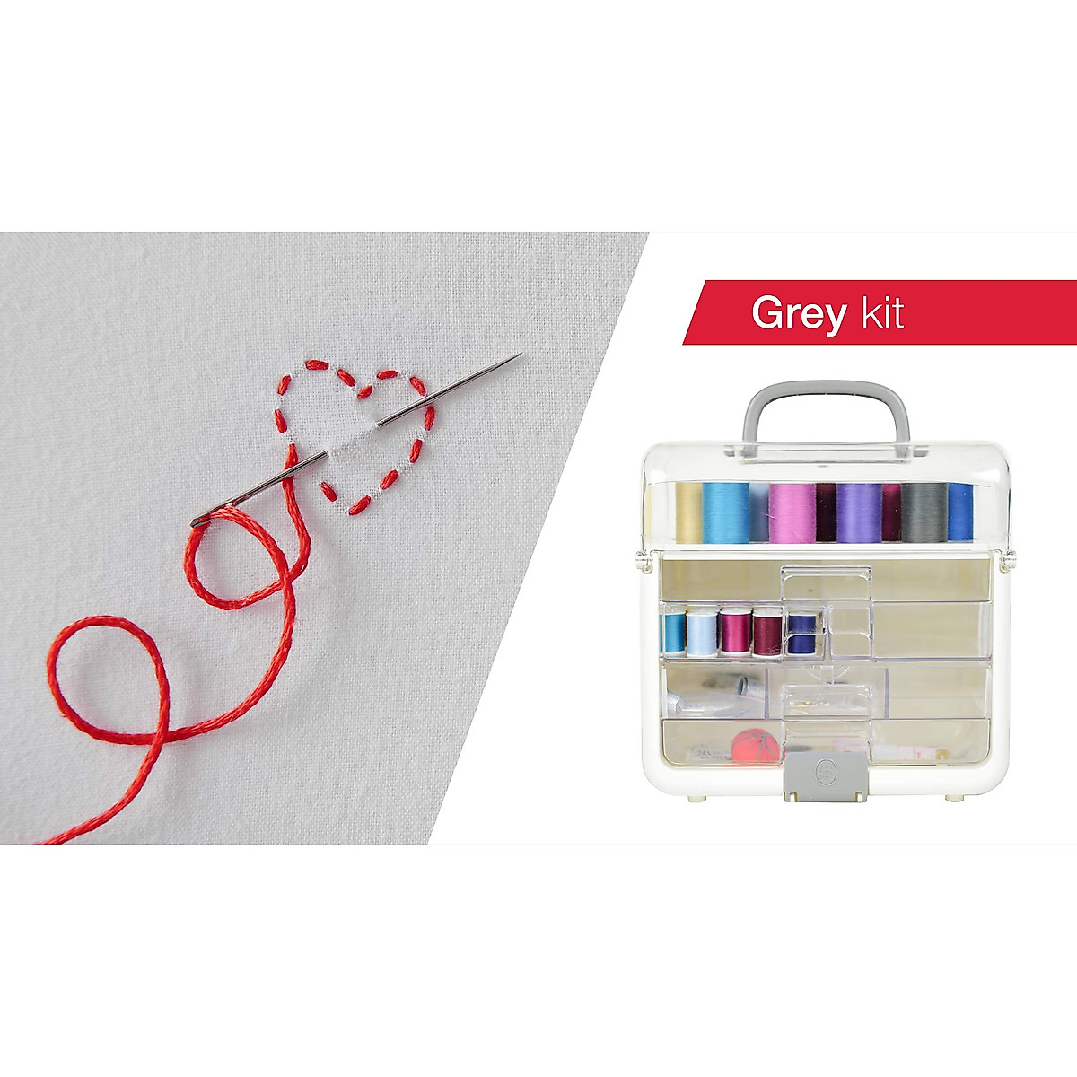 Singer Sew-It-Goes, 224 Piece - Sewing Kit & Craft Organizer - Sewing Case Storage with Machine Sewing Thread, White