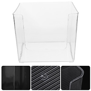 MAGICLULU Storage Bins Clear Book Storage Organizer Box DVD/CD Storage Box Clear DVD Holder Case Open Front Stackable Storage Container Shelf Organizer Bin for Video Games Books Home Office