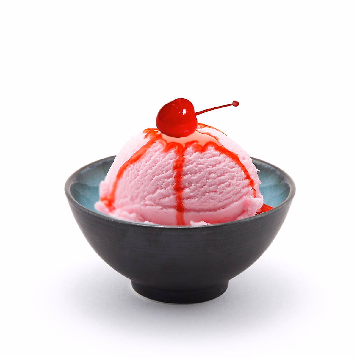 Happy Sales HSRSB-BLUGRY4, Japanese Style Ceramic Rice Bowls, Soup, Cereal, Dessert Bowls 4 pc, Grey Blue