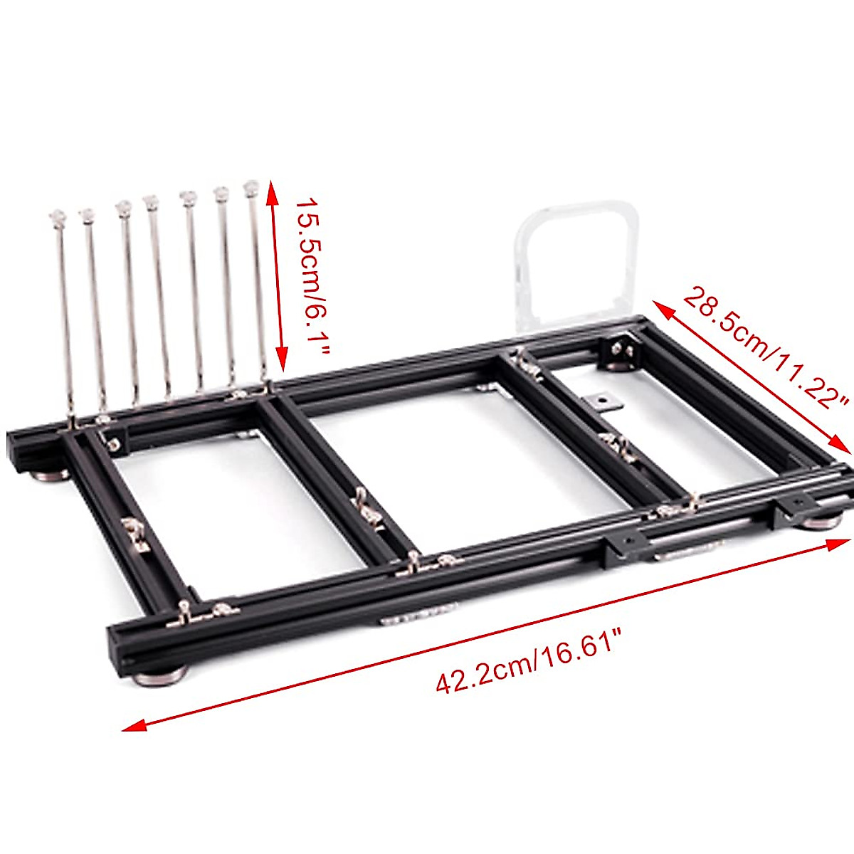 ATX PC Motherboard Case Frame, Aluminum 7 PCI Bit Open Air Case Bare Air Water Cooling Fan Stand Chassic Test Bench Rack GDAE10 Computer Board Overclocking Heat Dissipation Graphics Card Support Black