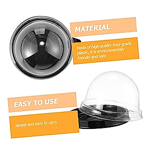 HEMOTON 100pcs Clear Gift Boxes Black Container Clear Cake Box Window Mini Muffin Holders Single Cupcake Containers Packing Box Plastic Boxes Tray Puffs Clamshell Single