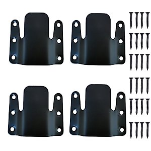 DERRILLA Universal Metal Sectional Couch Connectors Interlocking Furniture Clips Sofa Connector Brackets with Screws (Black, 4)