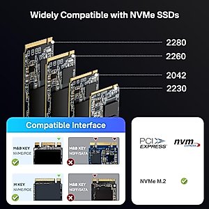 NVMe Cloner, ACASIS Dual-Bay Offline Clone with Cooling Fan, M.2 Duplicator Tool-less installation, 10Gbps NVME M.2 Duplicator for NVMe SSDs PCIe Size 2230/2242/2260/2280 (8TB Capacity)