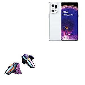 BoxWave Gaming Gear Compatible with Oppo Find X5 - Touchscreen QuickTrigger, Trigger Buttons Quick Gaming Mobile FPS for Oppo Find X5 - Jet Black