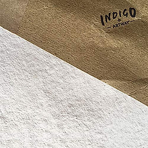 Artway Indigo Handmade 100% Cotton-Rag Paper Packs - 250gsm Mid Texture: A6, White