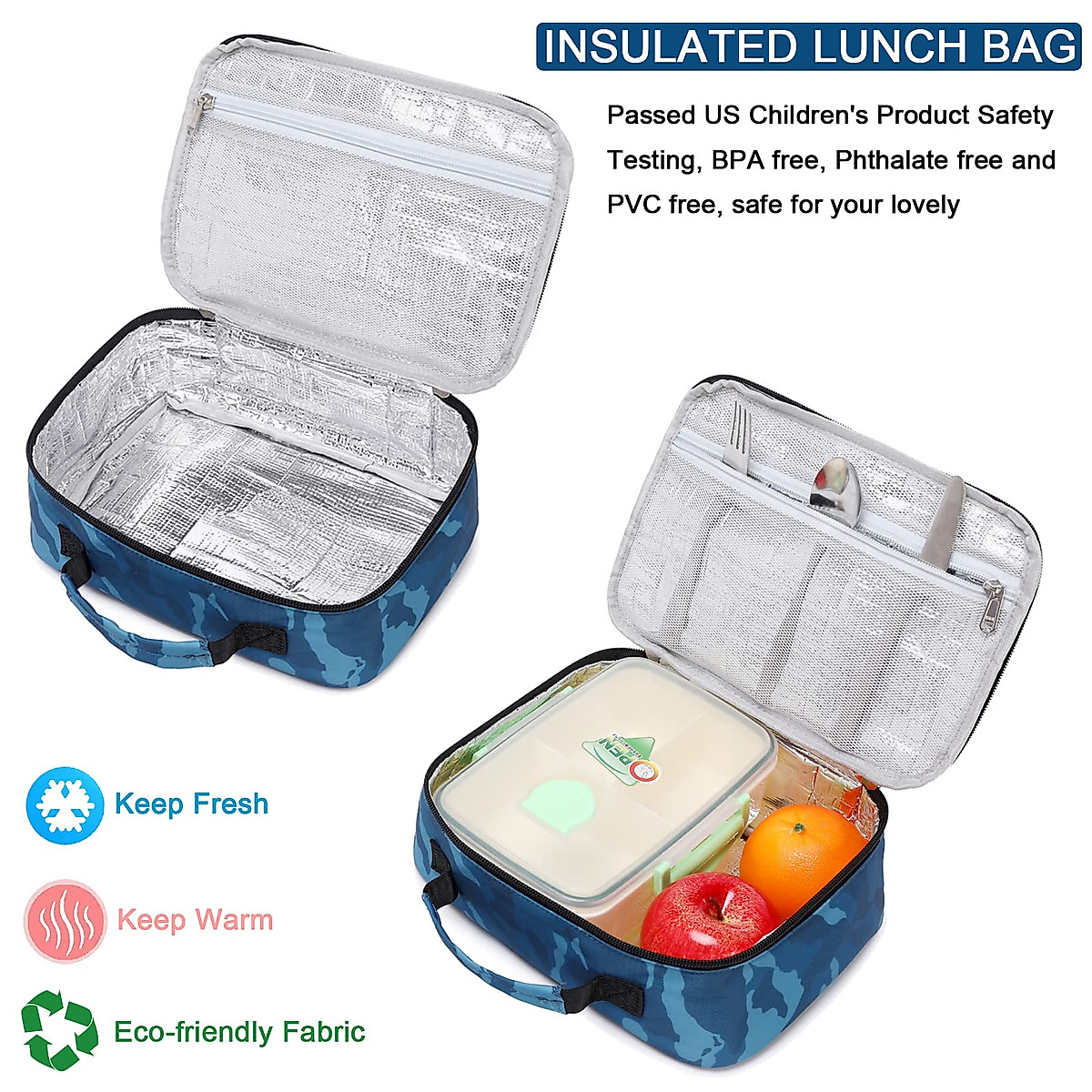 Backpacks for Girls Boys School Bookbags Set with Lunch Box Pencil Case Lightweight Cute Elementary Backpack (Rainbow-Green-3)