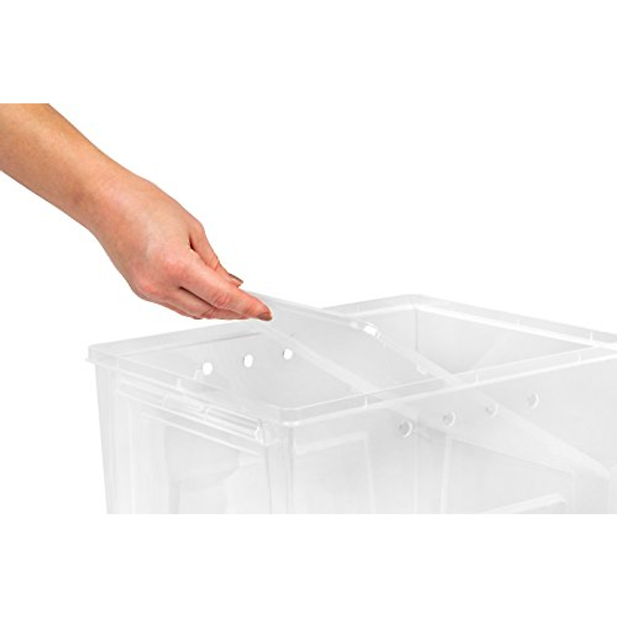 IRIS USA 4 Pack Shoe Storage Box, Clear Plastic Stackable Shoe Organizers for Closet, Space Saving Drop Front Sneaker Containers, Tall