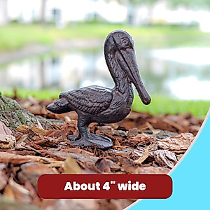 Cast Iron Pelican Decorative Door Stopper and Paperweight - Heavy Duty Door Bumper for Bottom of Door Weighing 2 lbs 3 oz Measuring 6.5'' by 6.5'' - Cute and Functional Door Stopper