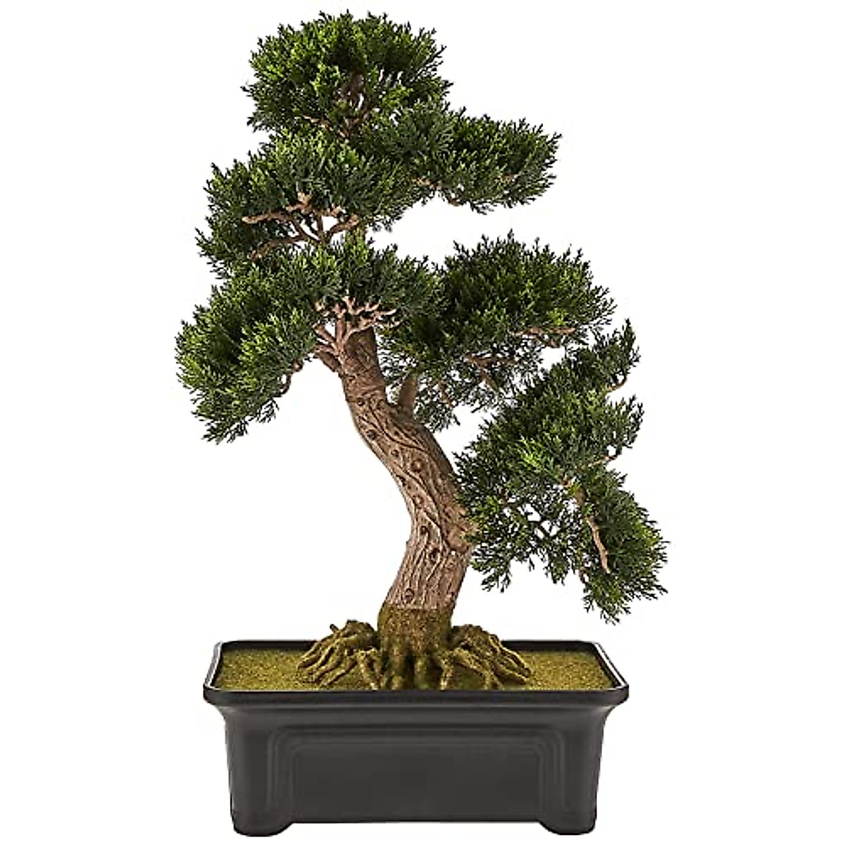 Nearly Natural 4103 24in. Cedar Bonsai Silk Plant,Green